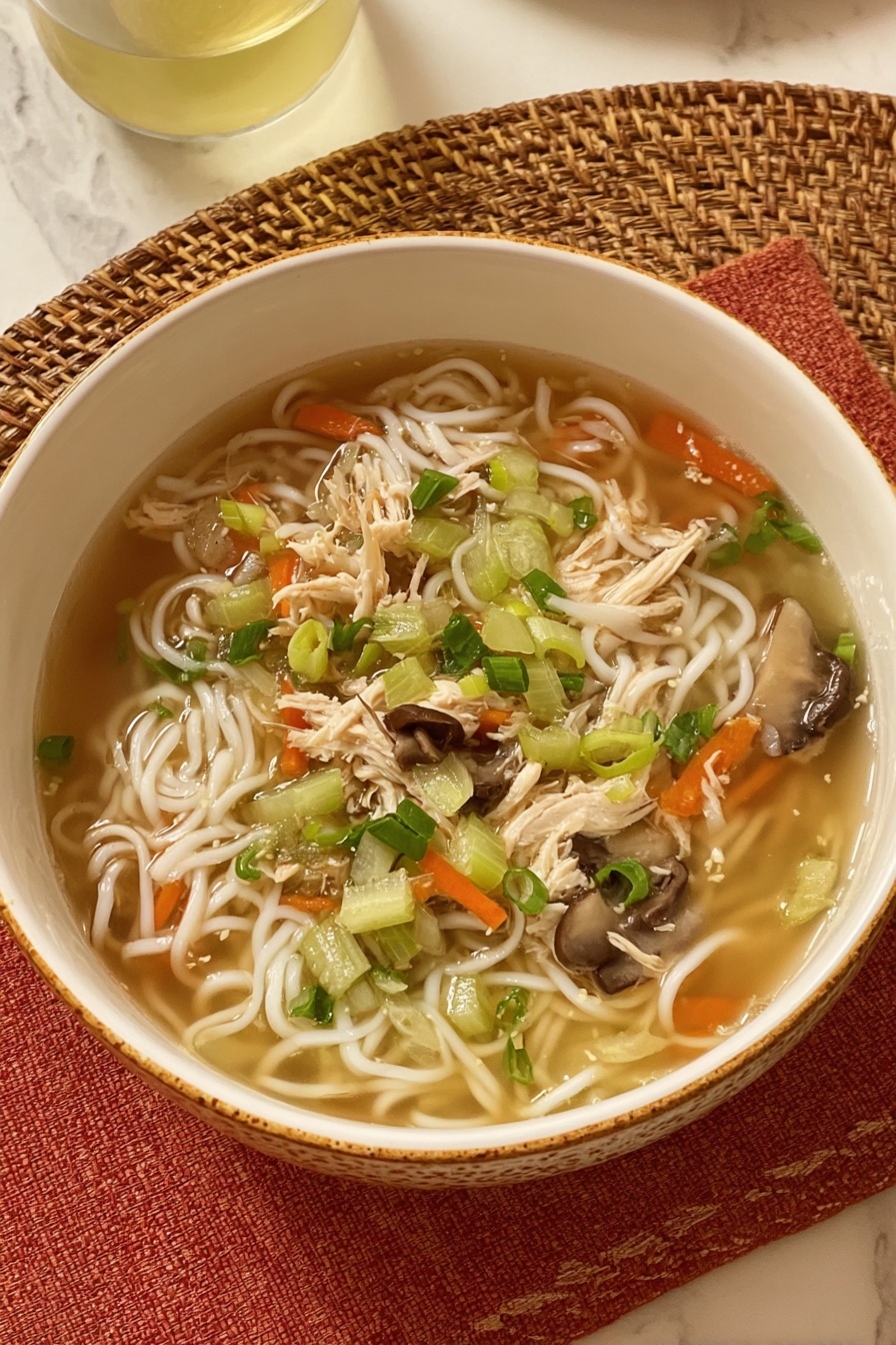 Ginger Scallion Chicken Noodle Soup: Cozy & Flavorful